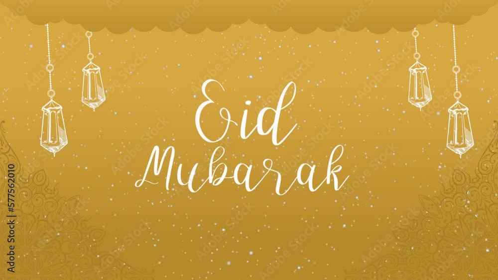 Eid Mubarak ,Eid Al Adha and Eid Al Fitr Happy holiday written on gold ...