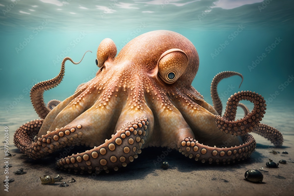Very fat octopus, concept of Overweight and Obese, created with ...