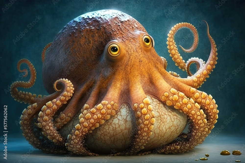 Very fat octopus, concept of Overweight and Obese, created with ...