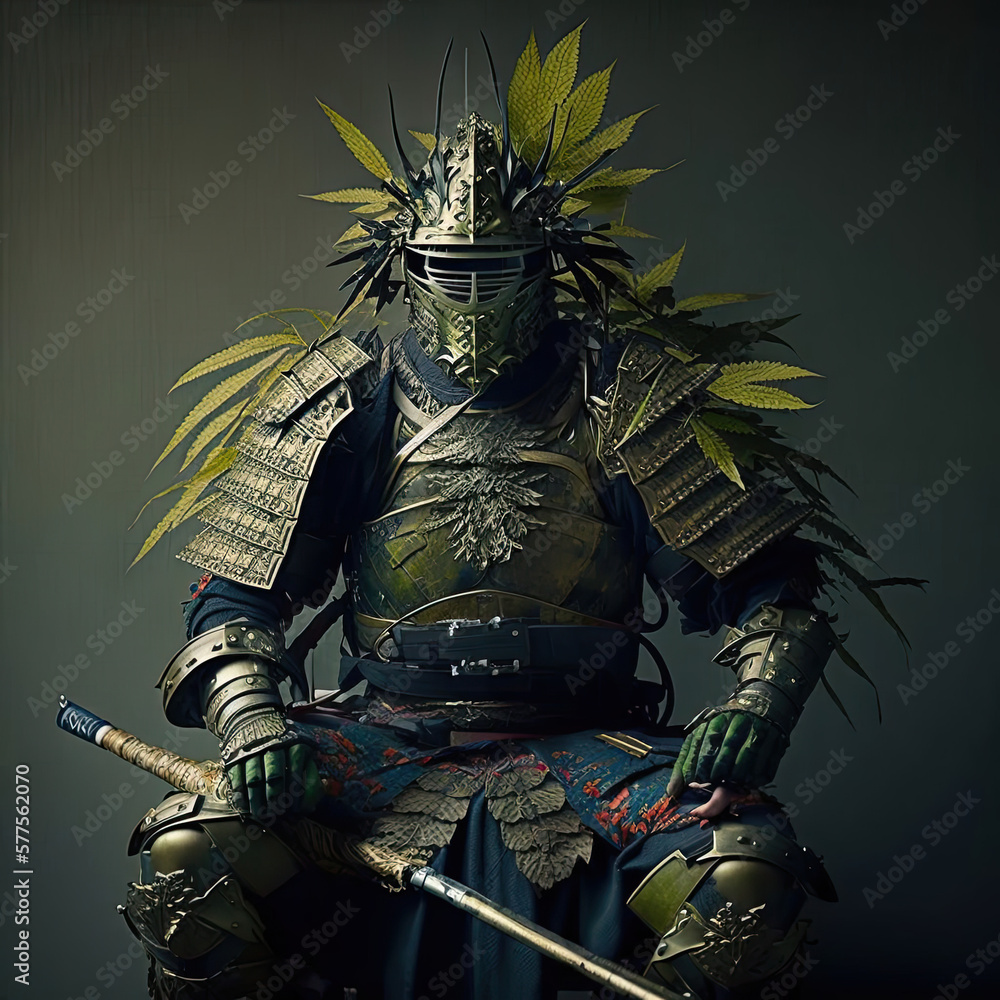 Marijuana Samurai- AI Generated Stock Illustration | Adobe Stock