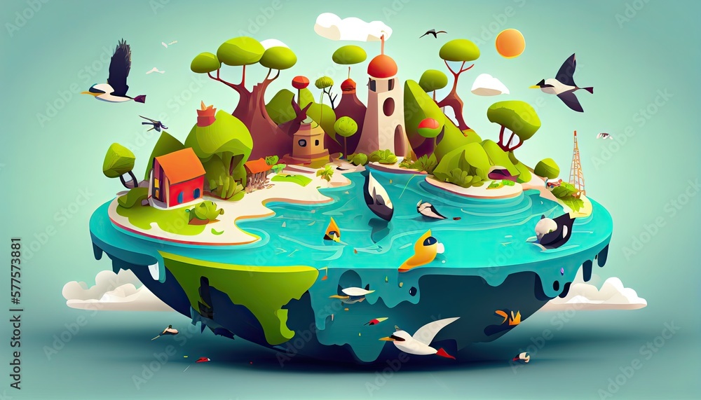 vector cartoon world environment Earth Day the importance of loving ...