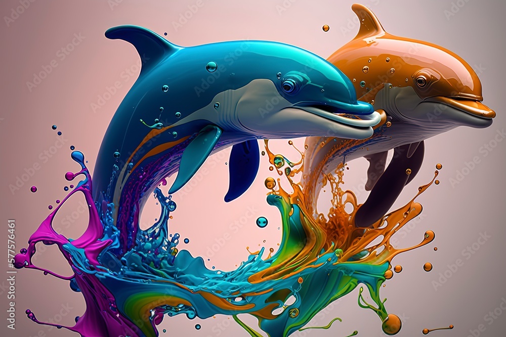 Watch the dance of color as these two dolphins move gracefully in a ...