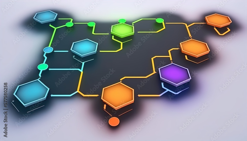 Digital flow chart management process connected lab created with ...