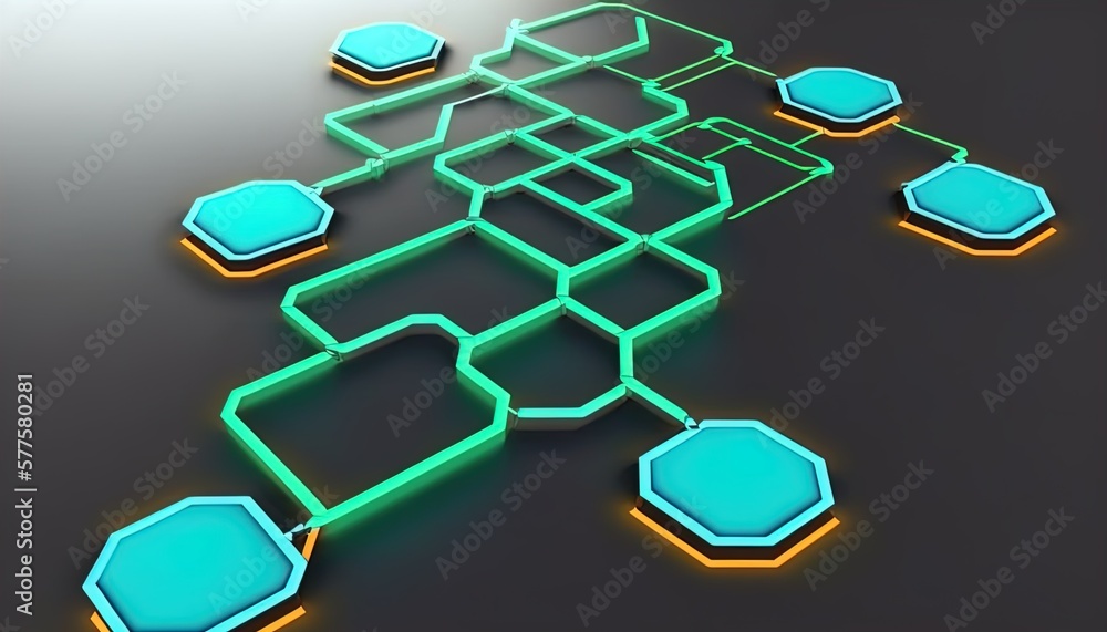 Digital flow chart management process connected lab created with ...