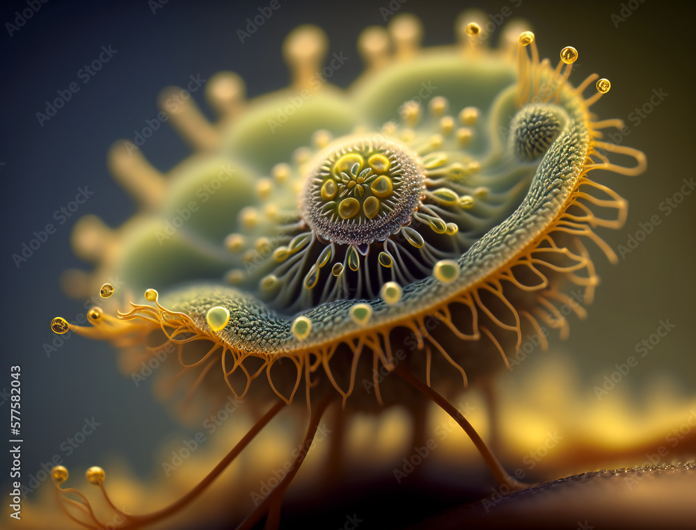 Abstract close-up image of the microcosm, under a microscope. Modern ...