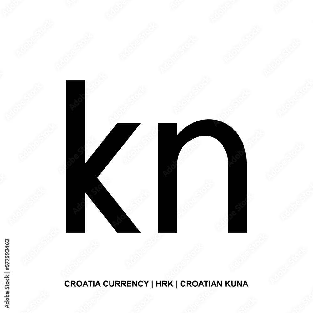 Croatia Currency Symbol, Croatian Kuna Icon, HRK Sign. Vector ...