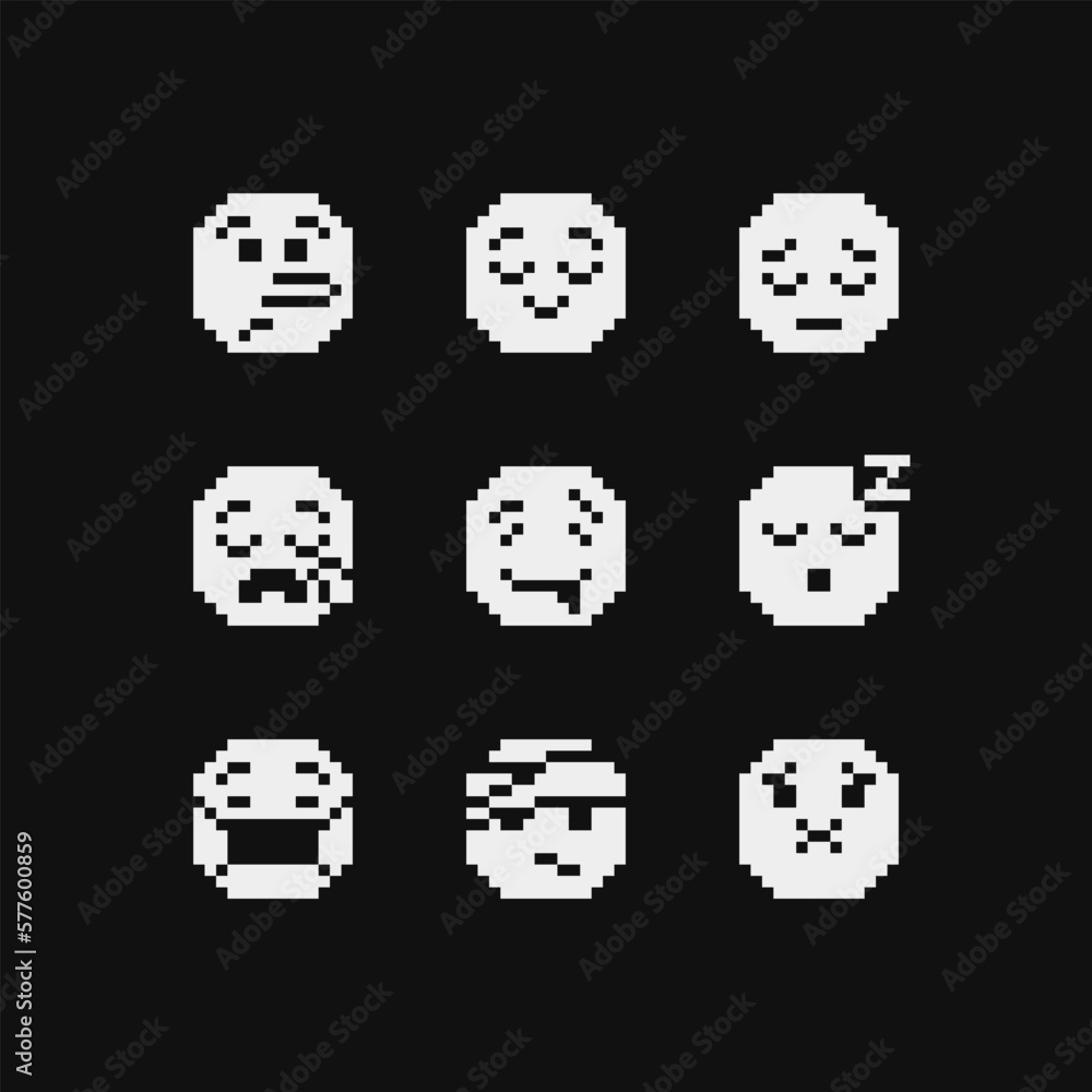 Vetor de Characters emoji, smiley face, emoticon with various emotions ...