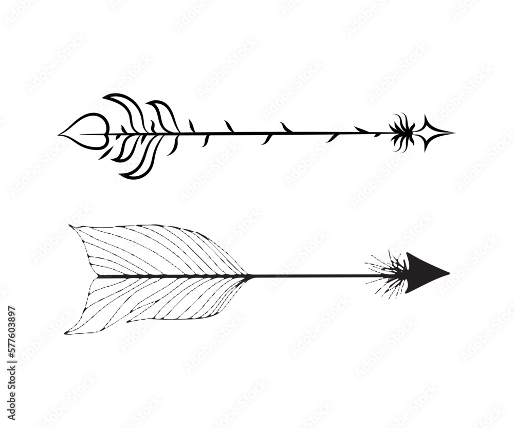 Collection of black and white arrows. Elegant icons for creating ...