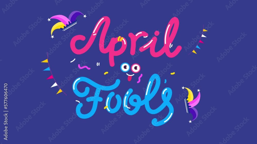April fools day with funny prank illustration Motion animation video ...