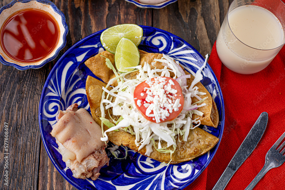 tacos dorados, con pata de puerco, comida tipica mexicana Stock Photo ...