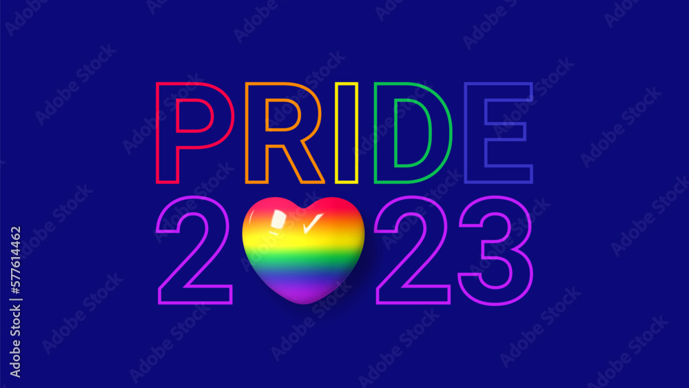 Holiday banner for Pride Month 2023. Symbol of Pride Month 2023 with 3d ...