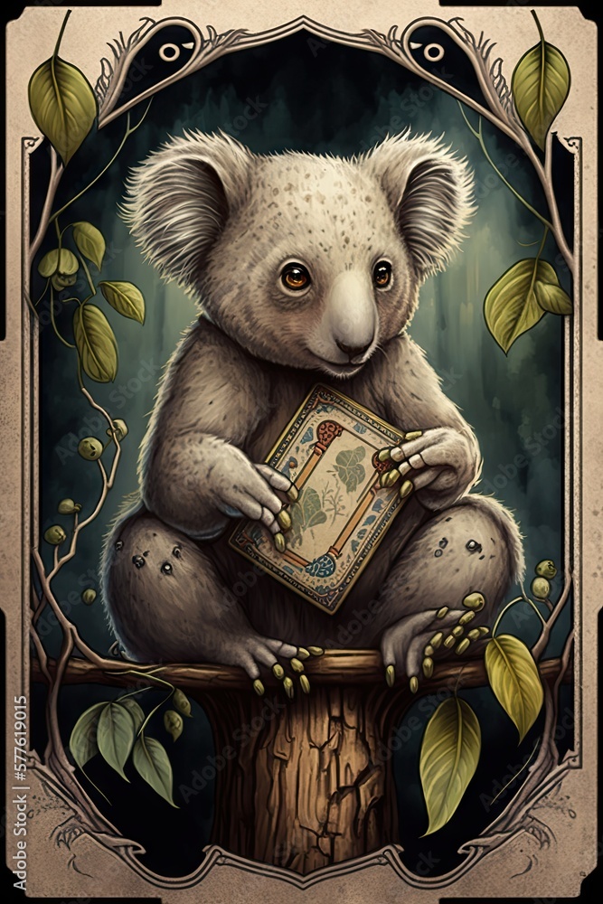 Beautiful Designer Illustration of Ancient Mythological Majestic Koala ...