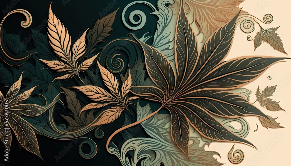 Beautiful Designer 420 Cannabis Seasonal Background with Swirl designs ...