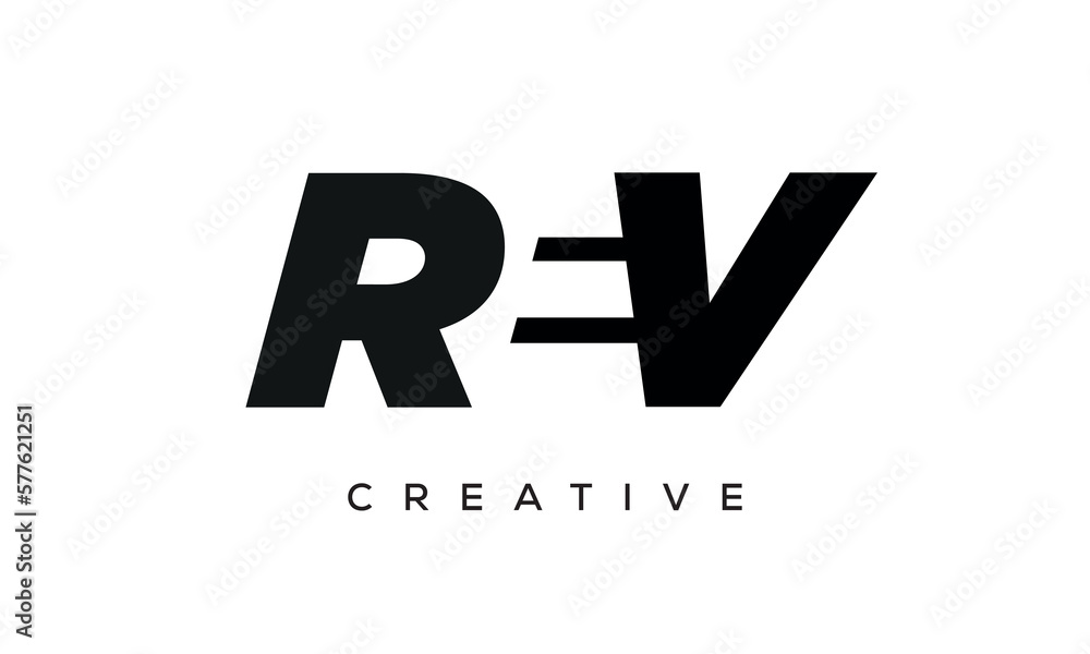 REV letters negative space logo design. creative typography monogram ...