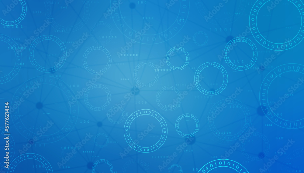 Binary Code Background, Digital Abstract technology background, flowing ...