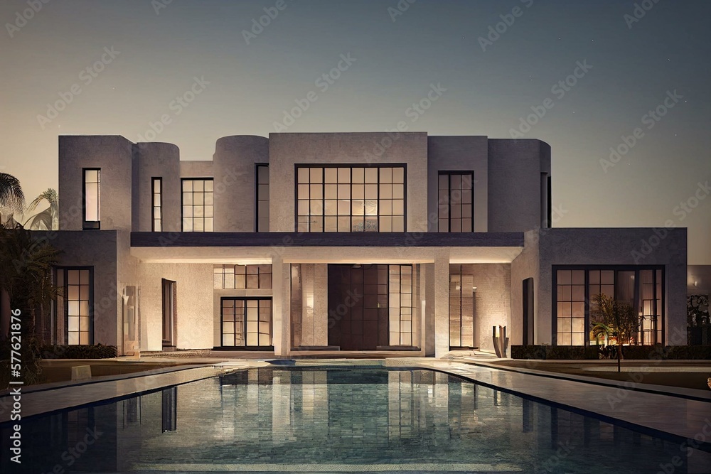 Saudi Arabian luxury home exterior, interior, and landscaping master ...