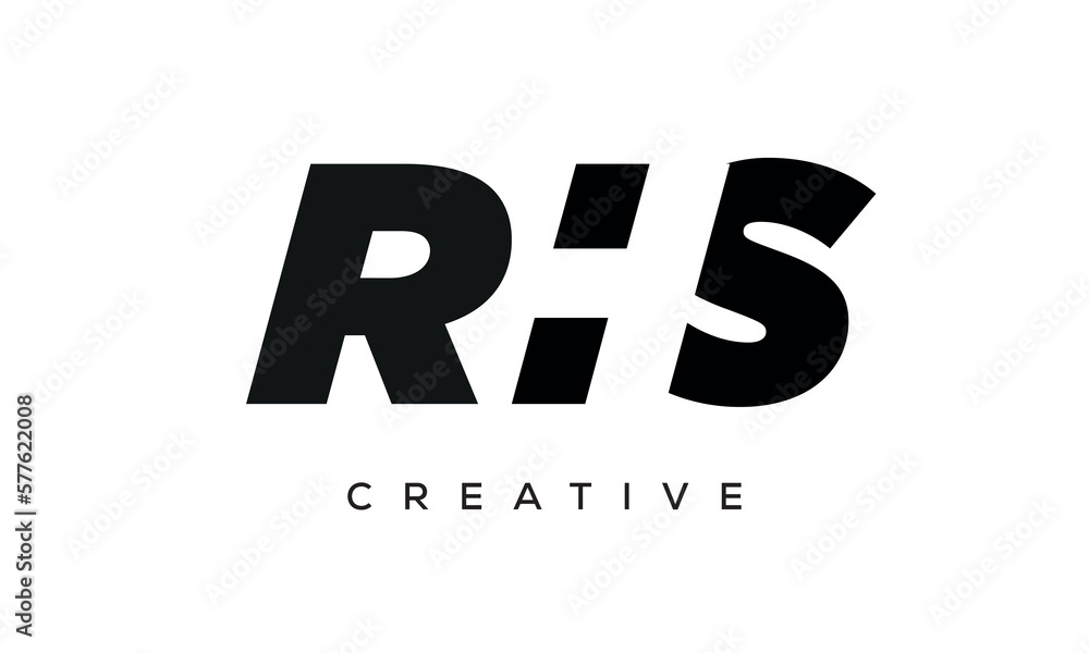 RHS letters negative space logo design. creative typography monogram ...