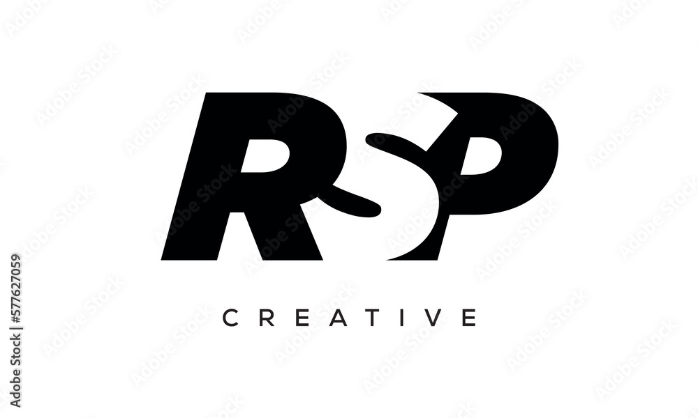 RSP letters negative space logo design. creative typography monogram ...