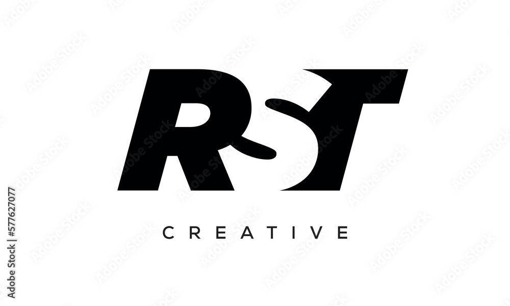 RST letters negative space logo design. creative typography monogram ...