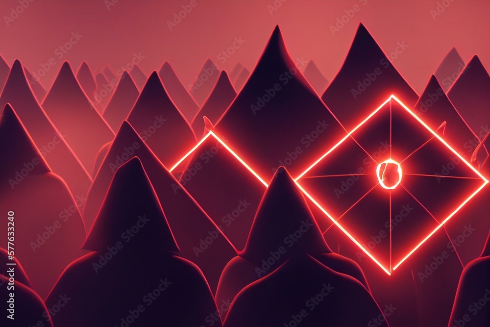 Ceremony of Cultists sect in hood red, dark background. Concept devil ...