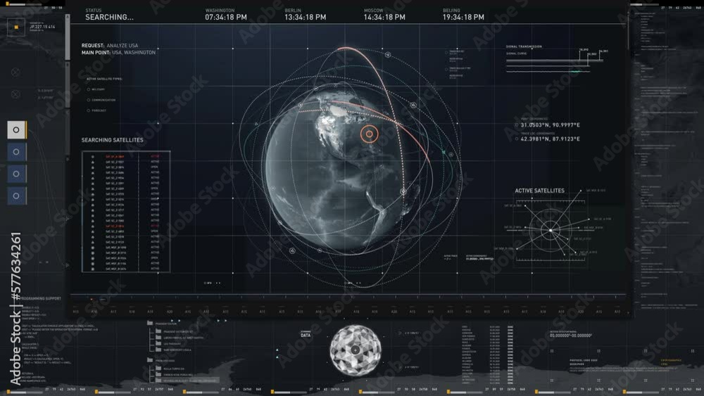 Interface of the control system scanning the world map in search of ...