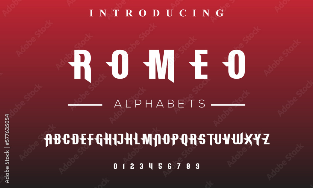 Vetor de ROMEO Lettering Minimal Fashion Designs. Elegant serif ...
