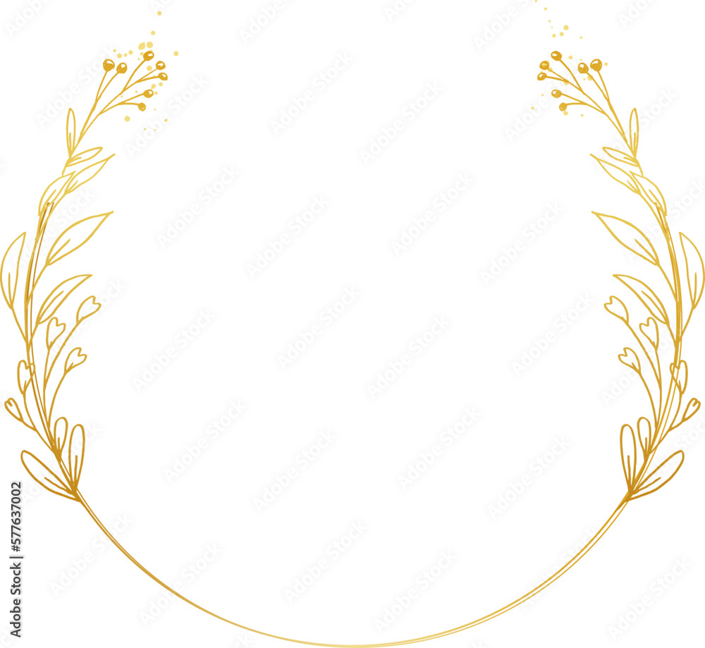 Luxury gold floral border for invitation Stock Vector | Adobe Stock