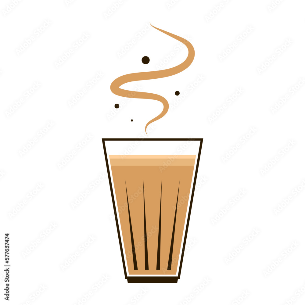 Indian hot drink vector. Indian chai icon. Chai is Indian drink. Kerala ...