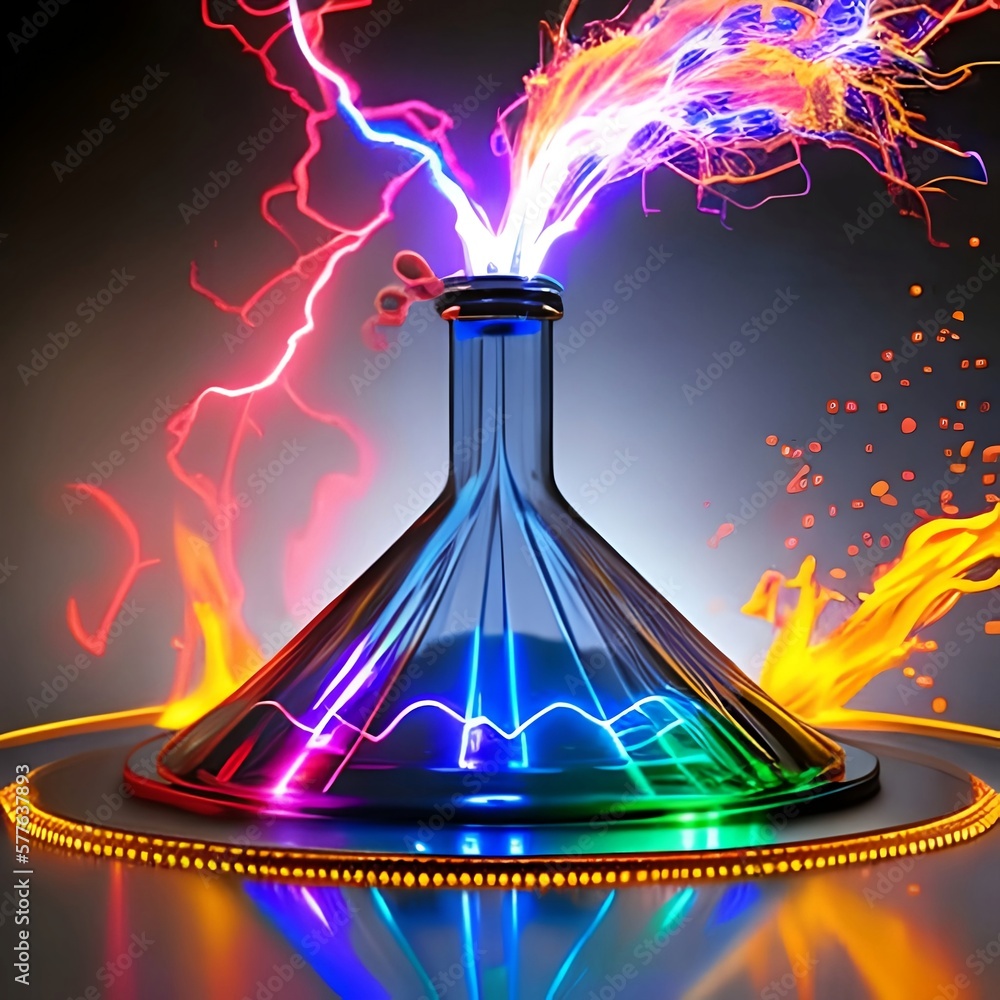 Science and chemistry, testing, chemical reaction, electrochemistry ...