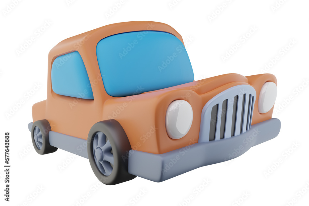3D car Illustration isolated on transparent background Stock ...
