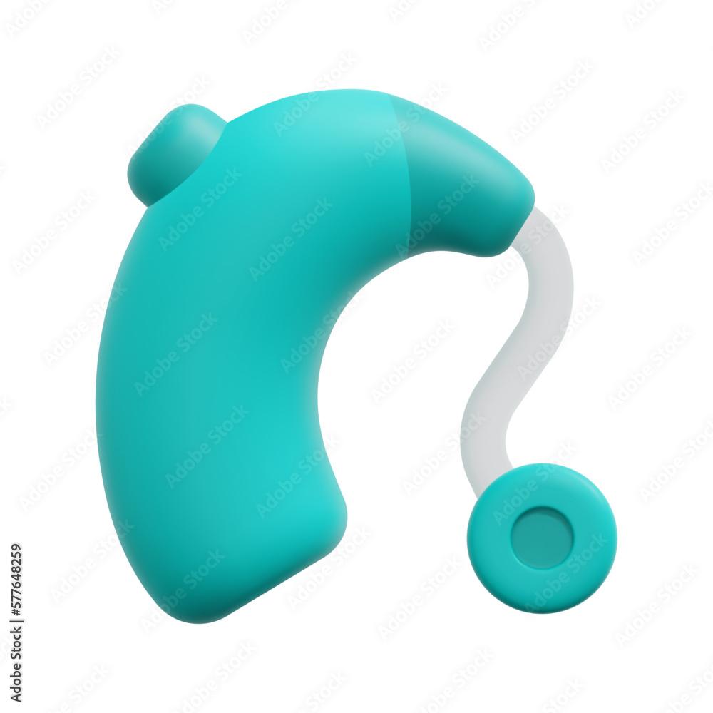 3d hearing aid icon vector. Isolated on white background. 3d nursing ...
