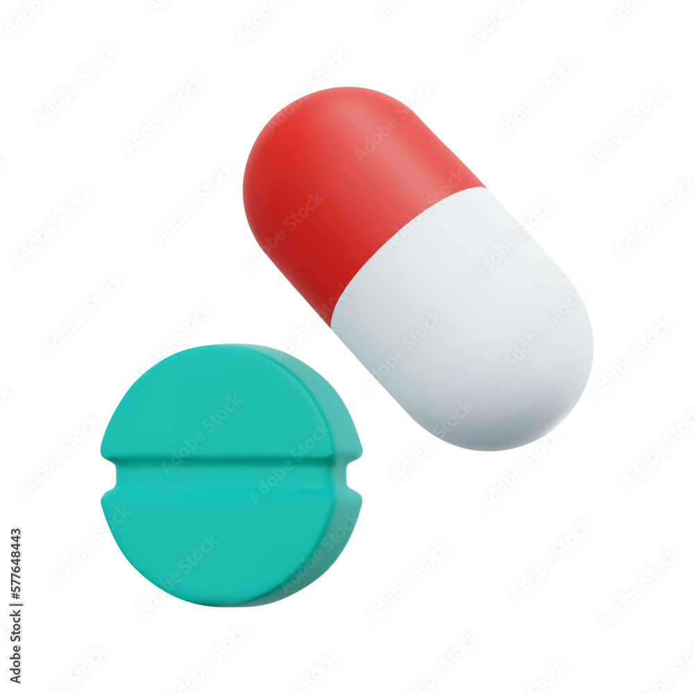 3d pills icon vector. Isolated on white background. 3d pharmacy ...