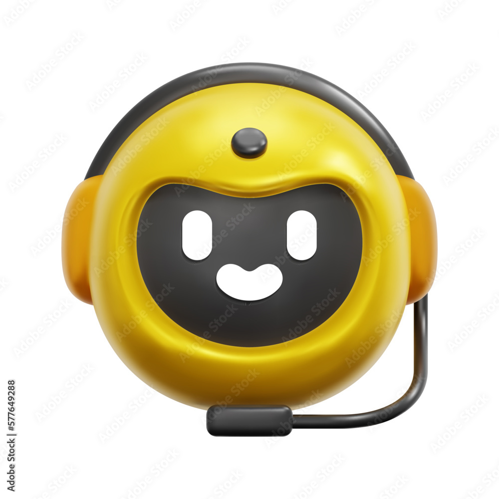 3d bot icon vector. Isolated on white background. 3d chatbot, business ...