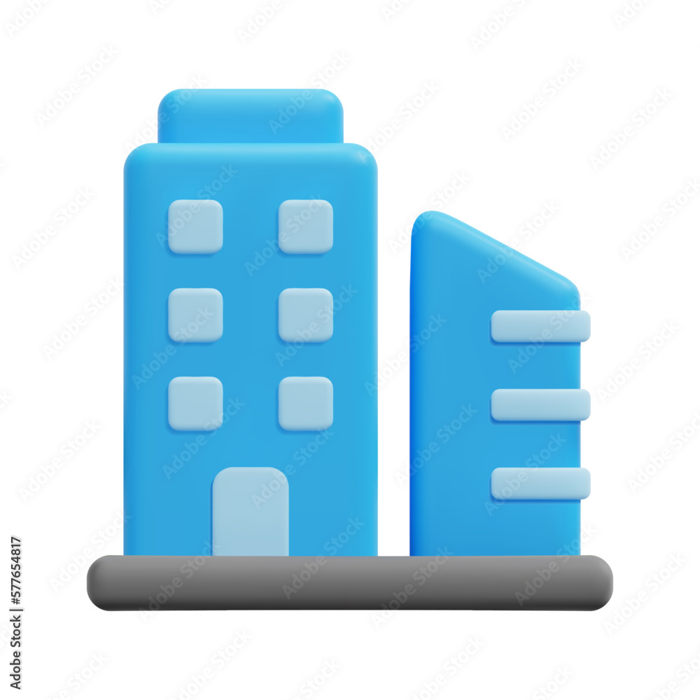3d building icon vector. Isolated on white background. 3d building and ...