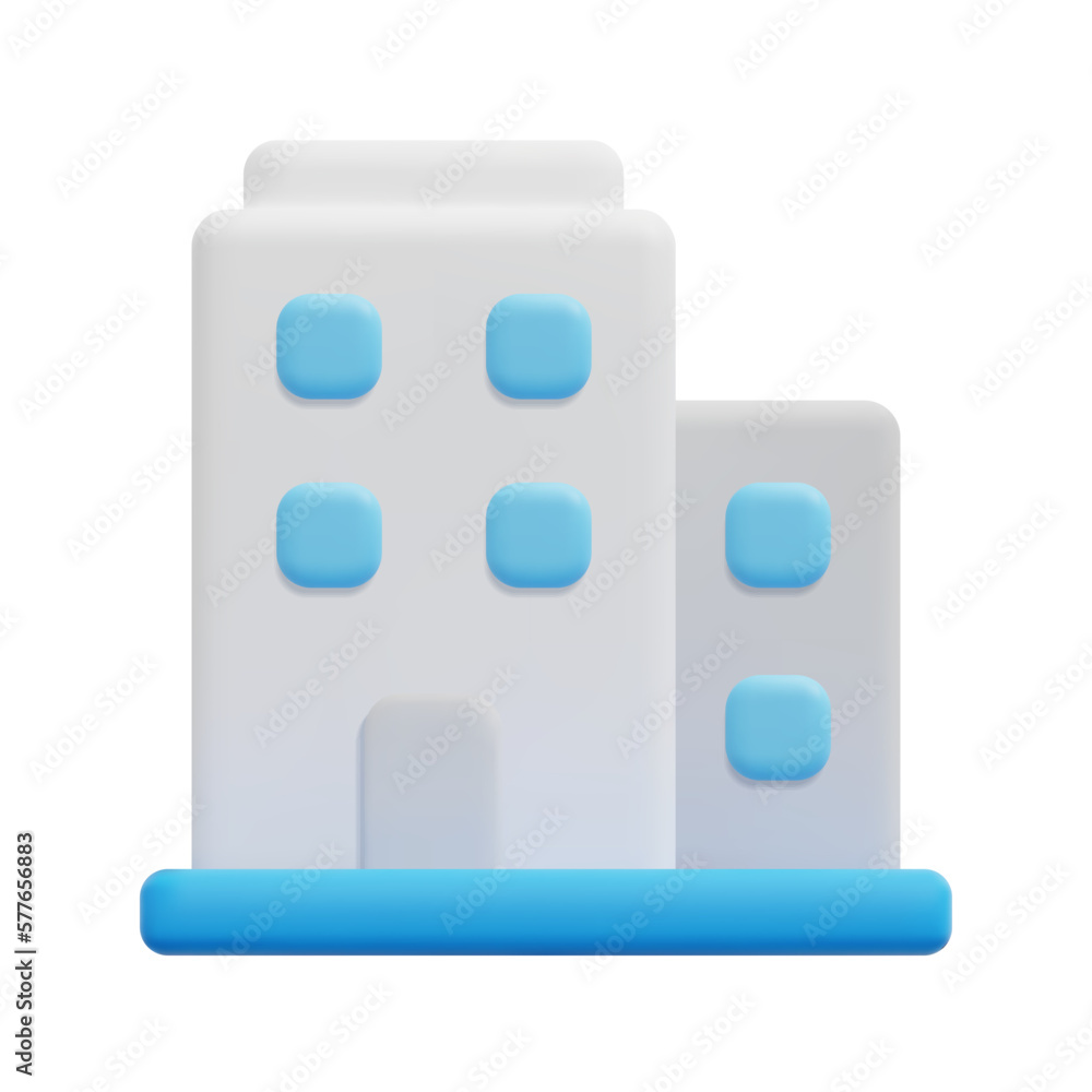 3d apartment icon vector. Isolated on white background. 3d rental ...