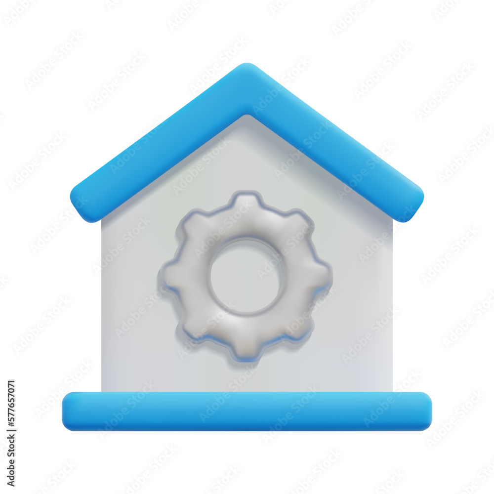3d house management icon vector. Isolated on white background. 3d ...