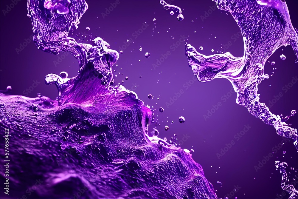 purple water splash isolated on transparent background. Generative AI ...