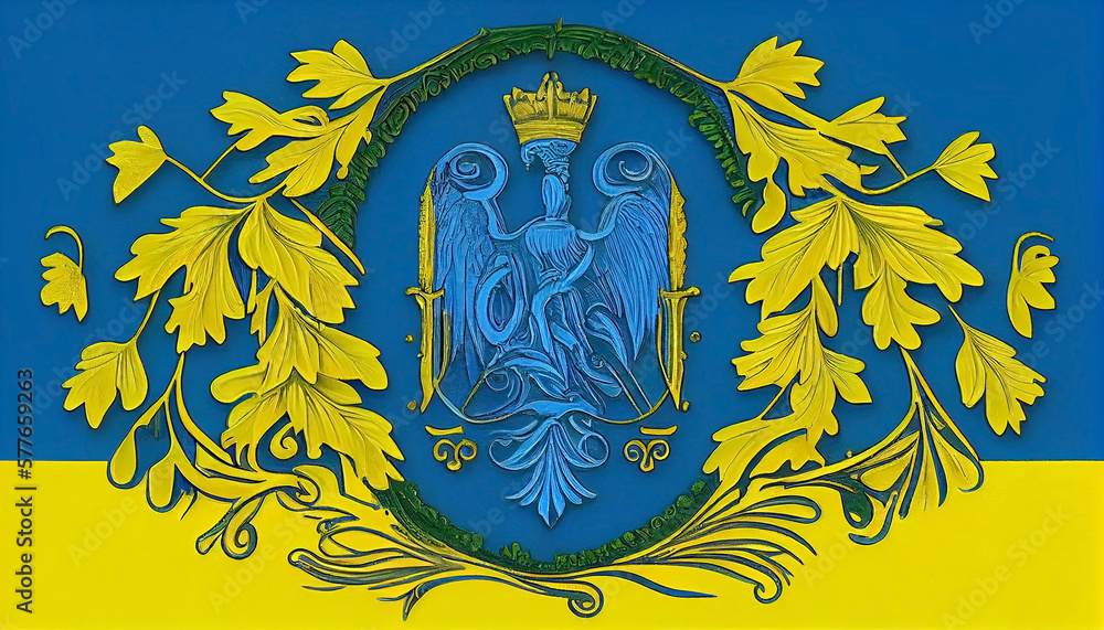 Ukraine Flag illustration in art nouveau style. Ukraine background ...