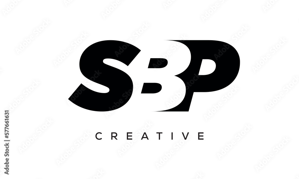 SBP letters negative space logo design. creative typography monogram ...