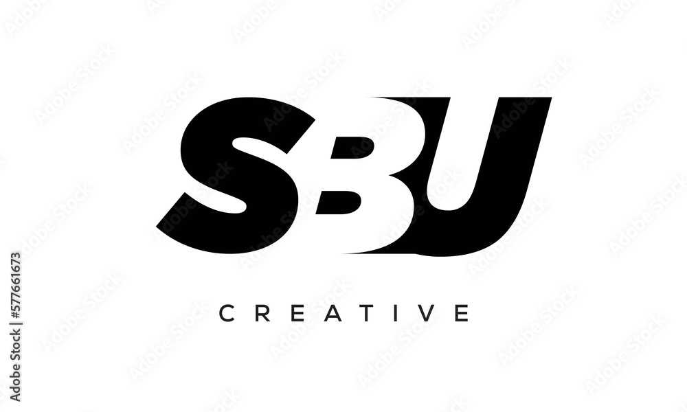 SBU letters negative space logo design. creative typography monogram ...