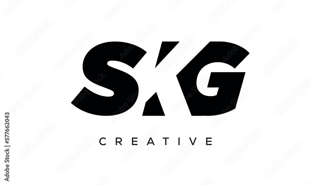 SKG letters negative space logo design. creative typography monogram ...
