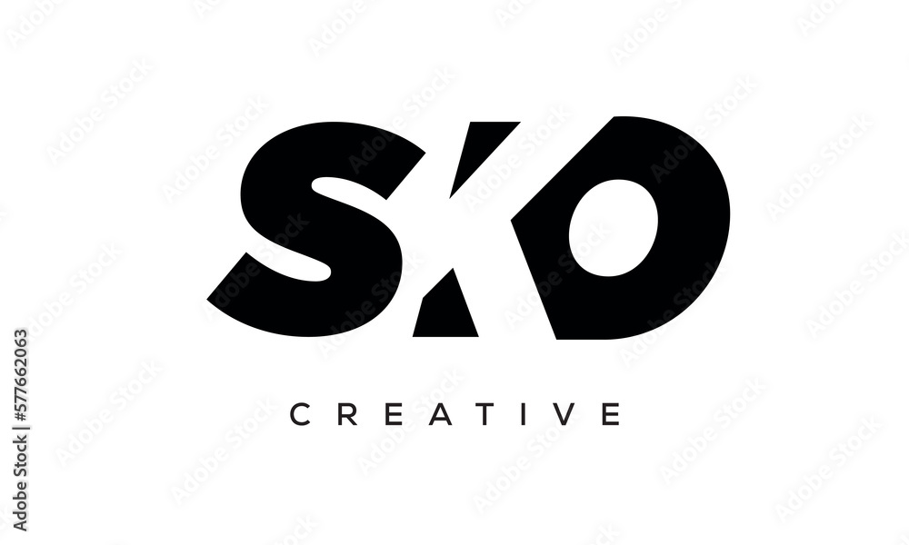 SKO letters negative space logo design. creative typography monogram ...