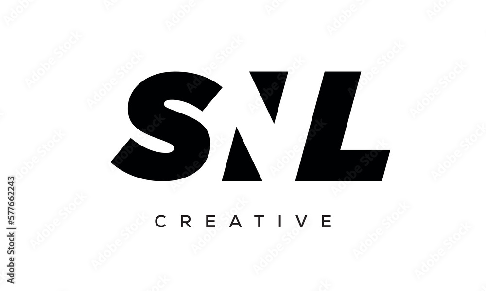 SNL letters negative space logo design. creative typography monogram ...