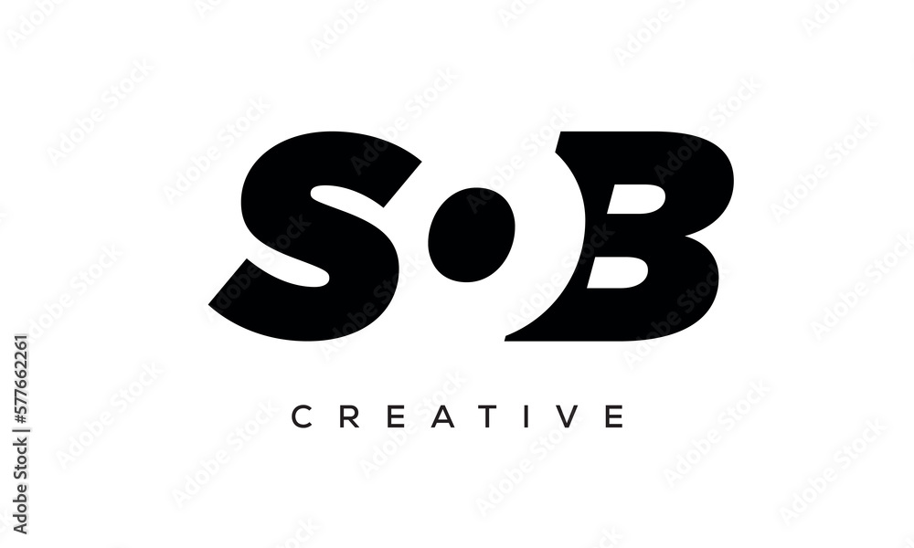 SOB letters negative space logo design. creative typography monogram ...