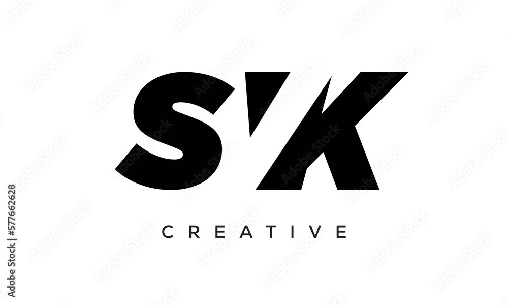 SVK letters negative space logo design. creative typography monogram ...