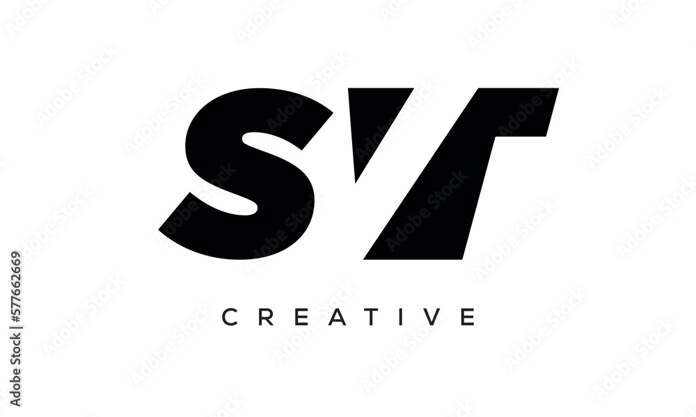 SVT letters negative space logo design. creative typography monogram ...