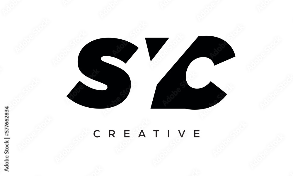 SYC letters negative space logo design. creative typography monogram ...
