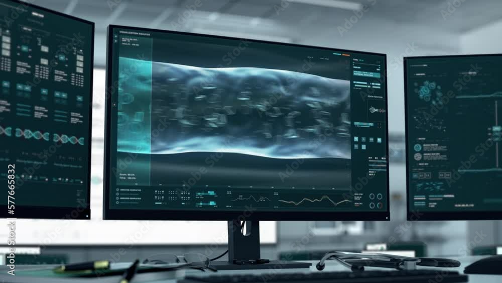 Scanner Interface For Microbiology Science Research Analyzing Blood ...