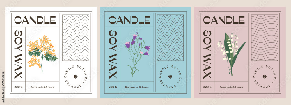 Poster Abstract botanical vector cosmetics printable label design ...