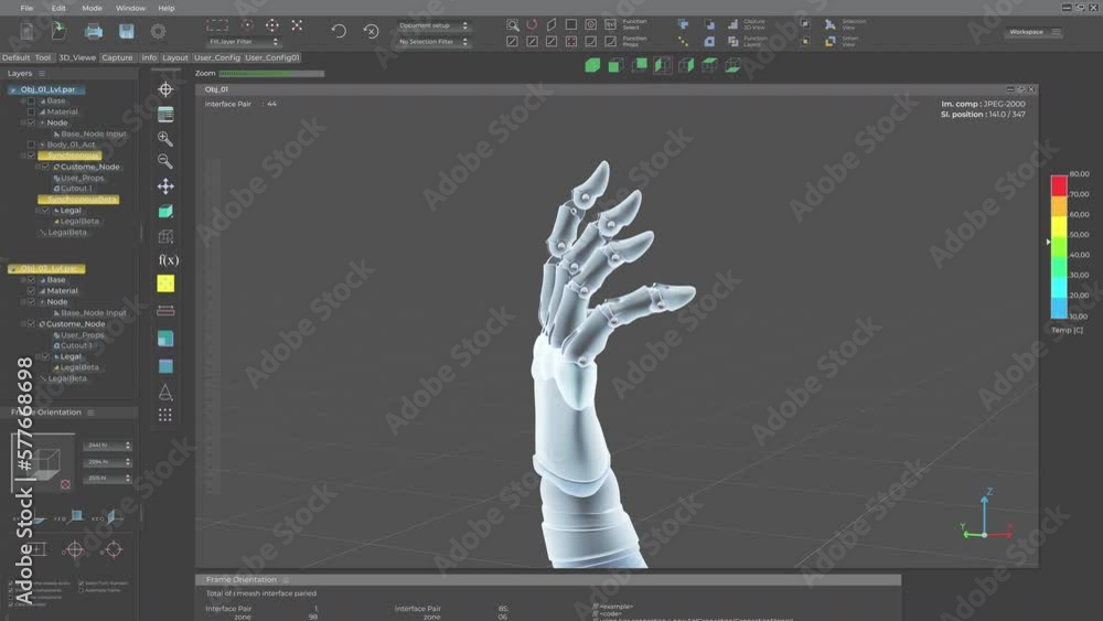 Creating the prototype of prosthetic arms in the futuristic 3D software ...